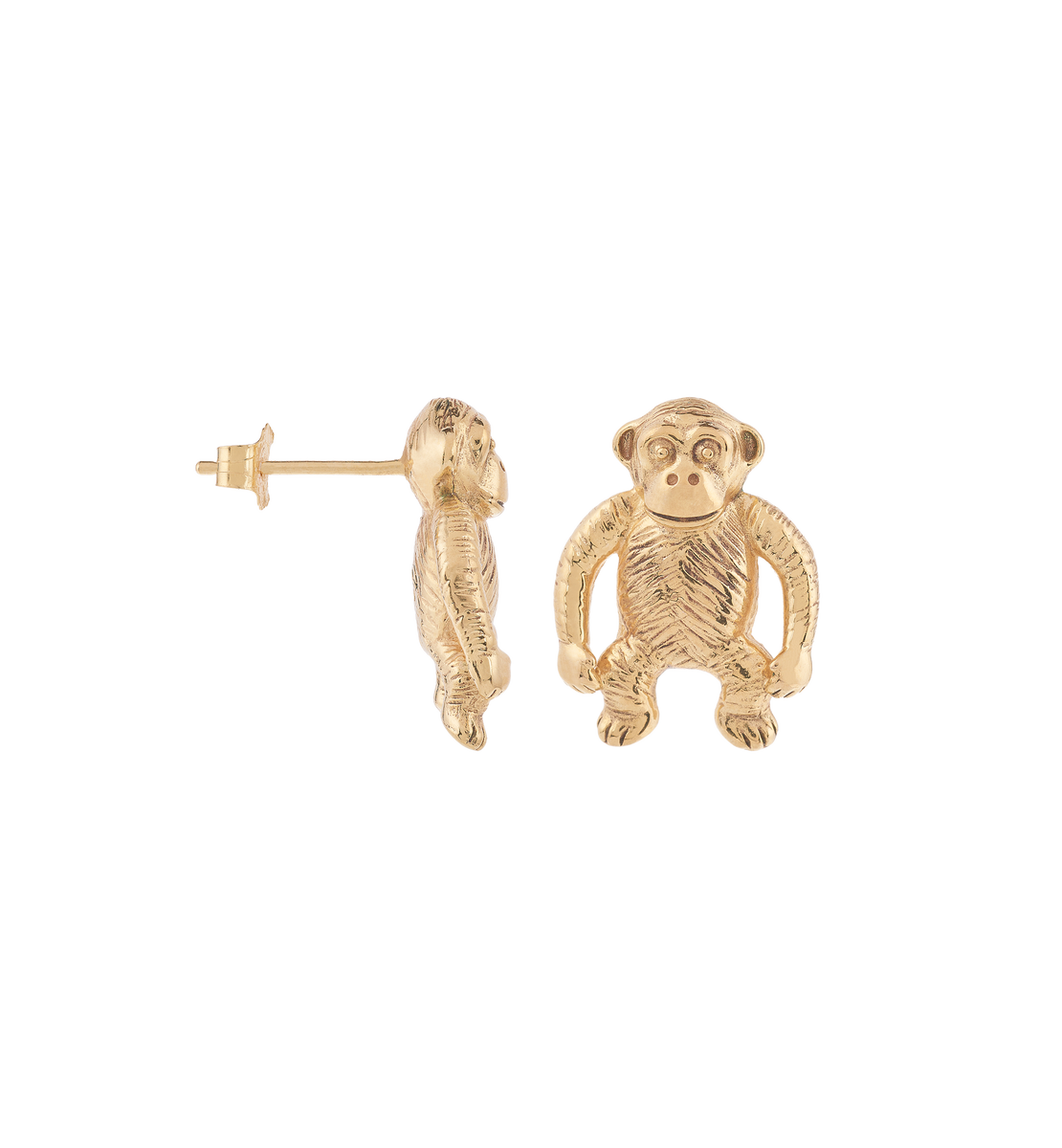 Single Regal Monkey Stud 9K | Jewellery | Anna + Nina